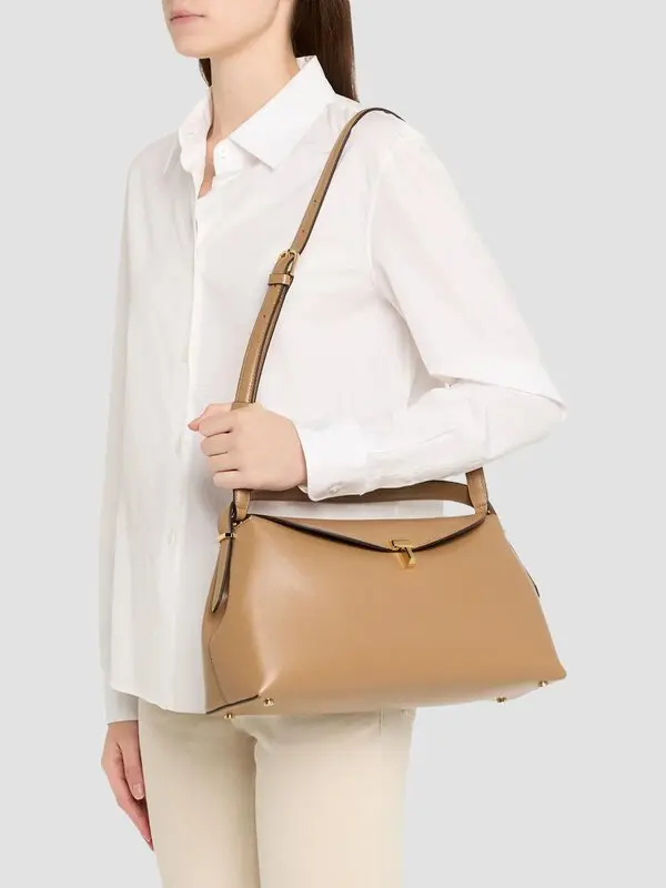 TOTEME T-lock Top Handle Bag - Camel