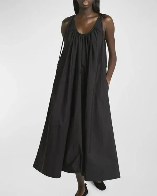 Co Gathered Maxi Dress - Black