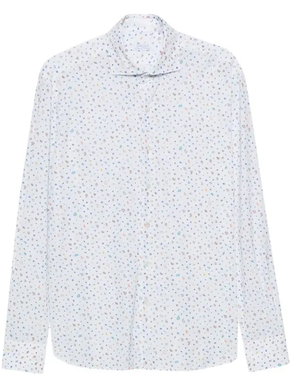 ORIAN Paisley-print Long-sleeve Shirt - White