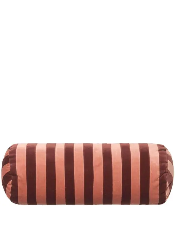 CHRISTINA LUNDSTEEN Bolster Stripe Velvet Cushion - Pink