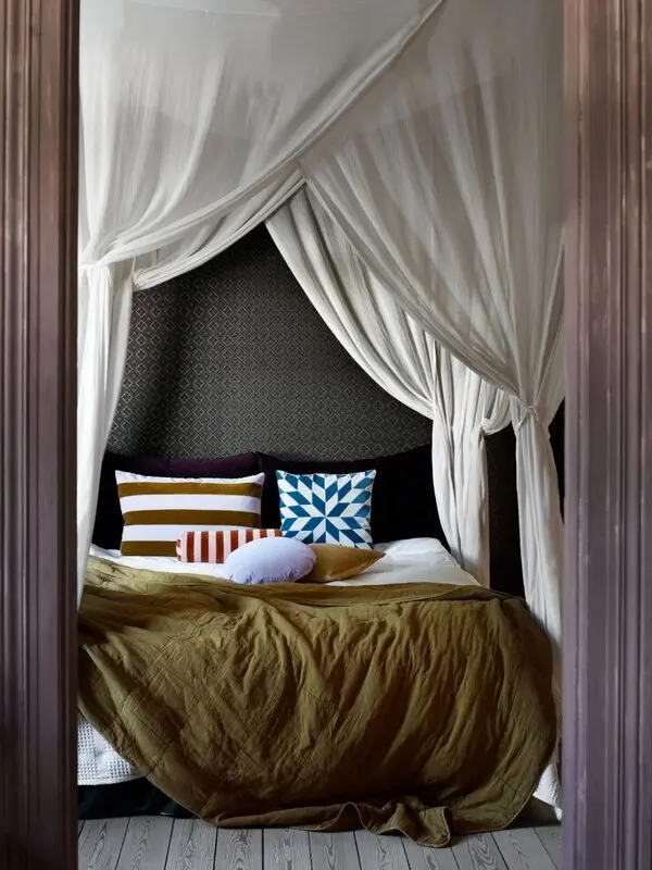 CHRISTINA LUNDSTEEN Bolster Stripe Velvet Cushion