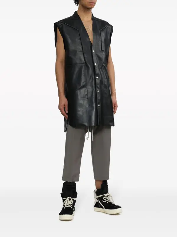 Rick Owens V-neck Leather Vest