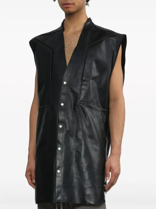 Rick Owens V-neck Leather Vest