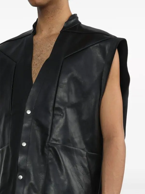Rick Owens V-neck Leather Vest