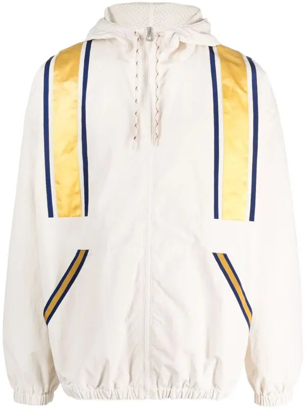 Gucci Logo-embroidered Hooded Jacket - Neutrals