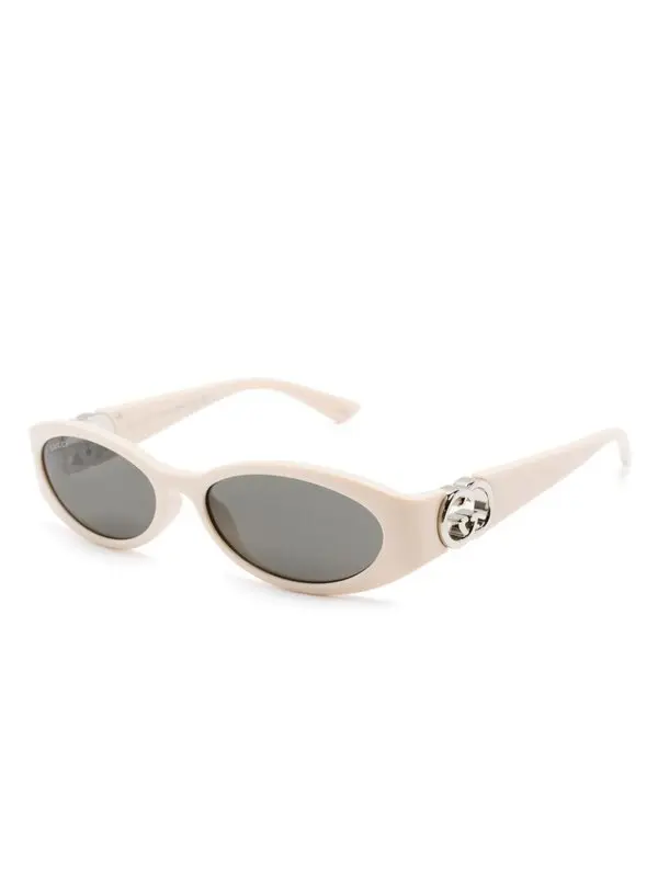 Gucci Oval-frame Sunglasses - Neutrals