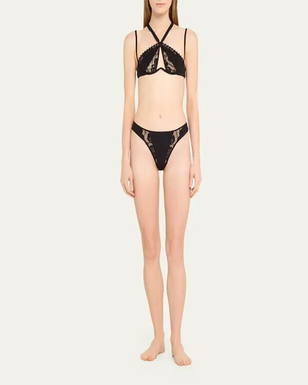 LIVY Broadway Microfiber And Lace Tanga