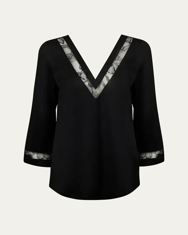 Lise Charmel Adorable En Sexy Lace-inset Pajama Top - No/noir