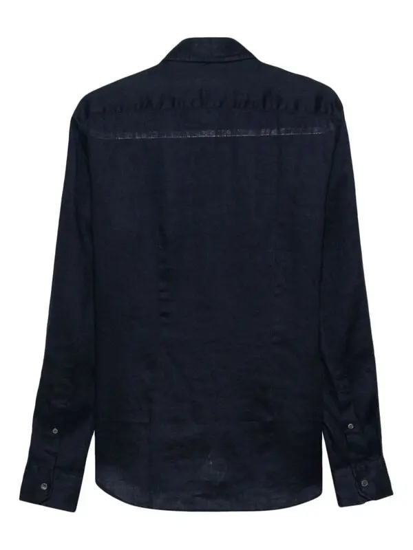 ORIAN Long-sleeve Linen Shirt - Blue