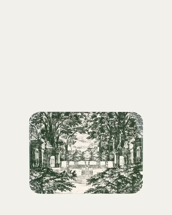 FORNASETTI Tray 48x60cm Giardino Settecentesco Green Ivory
