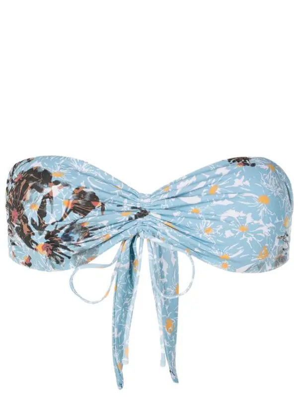 CLUBE BOSSA Percy Floral-print Bikini Top - Blue