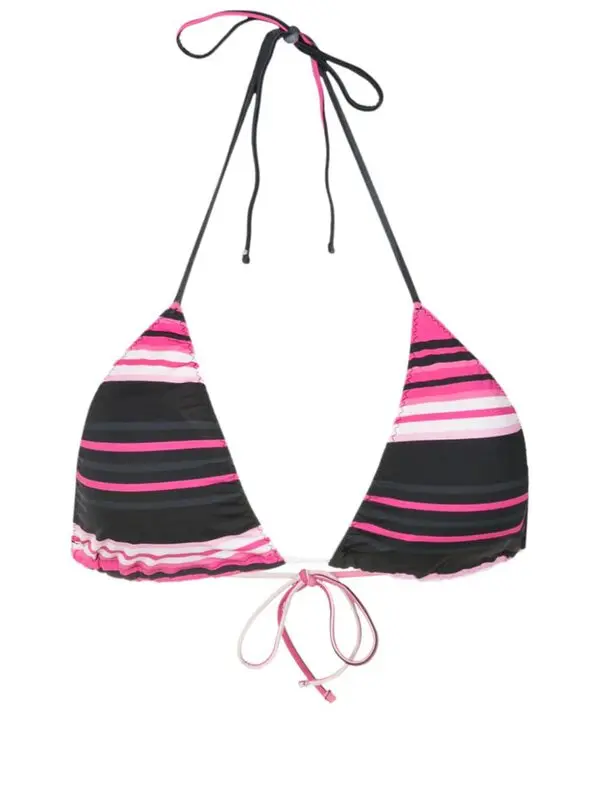 CLUBE BOSSA Aava Stripe-print Bikini Top - Multicolour