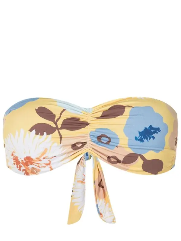 CLUBE BOSSA Venet Floral-print Bikini Top - Yellow
