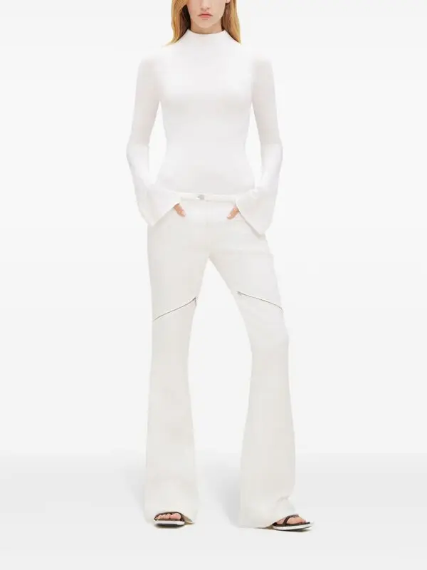 COURREGES Ellipse Zipped Twill Trousers - White