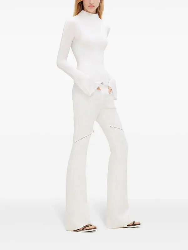 COURREGES Ellipse Zipped Twill Trousers - White