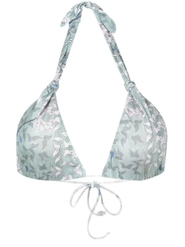 CLUBE BOSSA Graphic-print Bikini Top - Blue