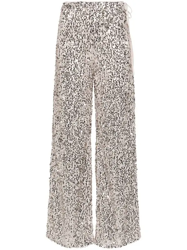 ROTATE BY BIRGER CHRISTENSEN Net Sequin Trousers - Neutrals