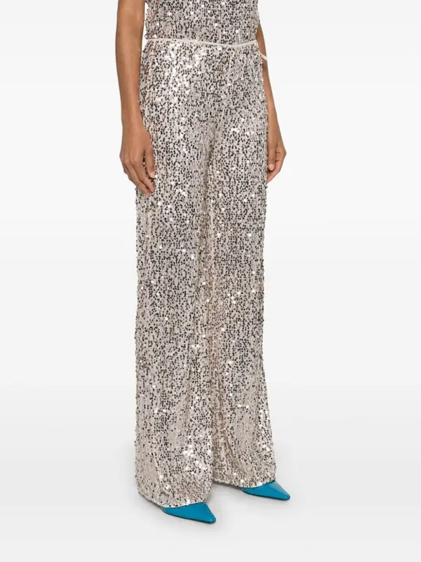 ROTATE BY BIRGER CHRISTENSEN Net Sequin Trousers - Neutrals