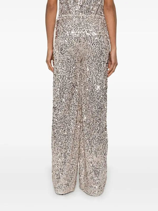 ROTATE BY BIRGER CHRISTENSEN Net Sequin Trousers - Neutrals