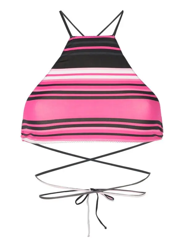 CLUBE BOSSA Chung Stripe-print Bikini Top - Multicolour