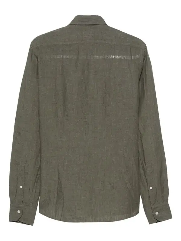 ORIAN Long-sleeve Linen Shirt - Green