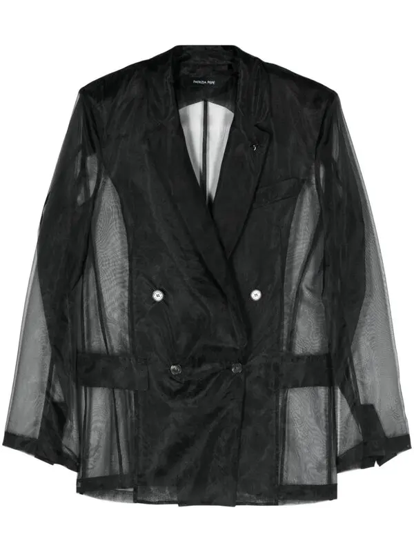 Patrizia Pepe Sheer Double-breasted Blazer