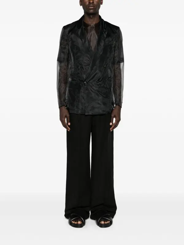 Patrizia Pepe Sheer Double-breasted Blazer