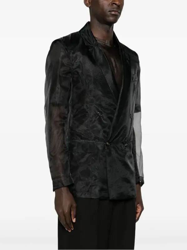Patrizia Pepe Sheer Double-breasted Blazer