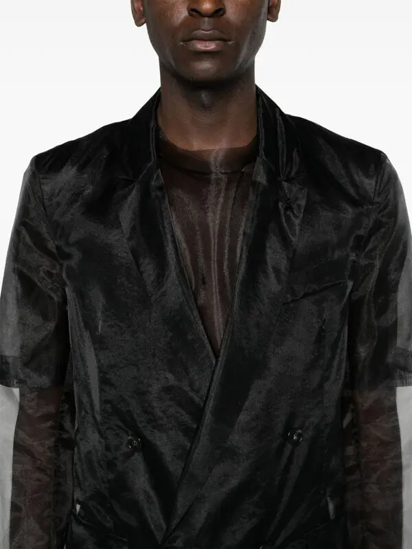 Patrizia Pepe Sheer Double-breasted Blazer