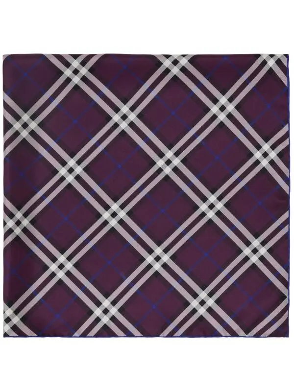 Burberry Nova Check Silk Scarf - Purple