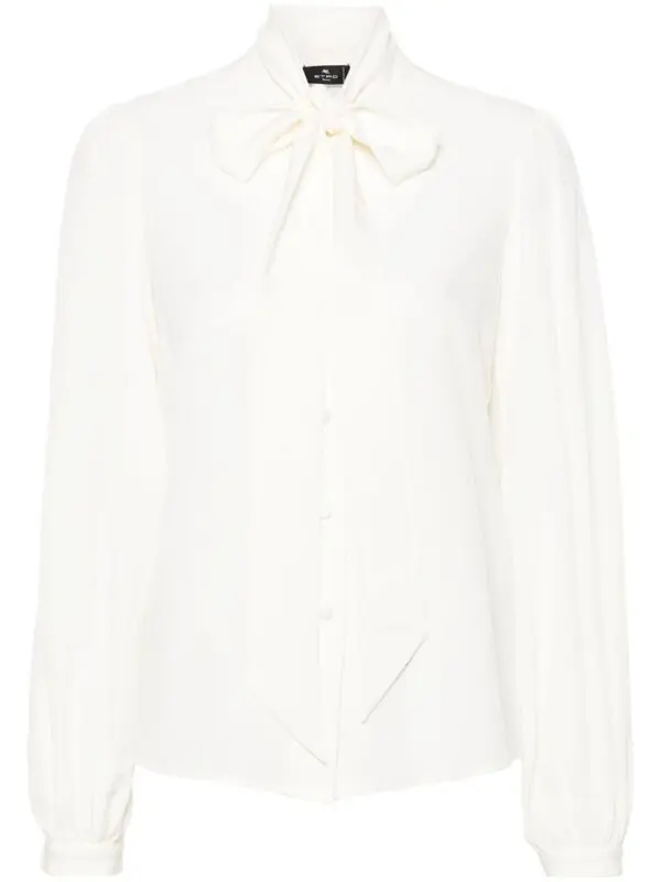 Etro Pussy-bow Silk Shirt