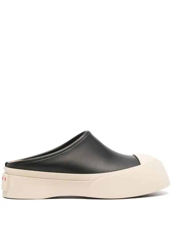 Marni Mary Jane Leather Mules - Black