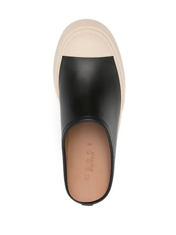 Marni Mary Jane Leather Mules - Black