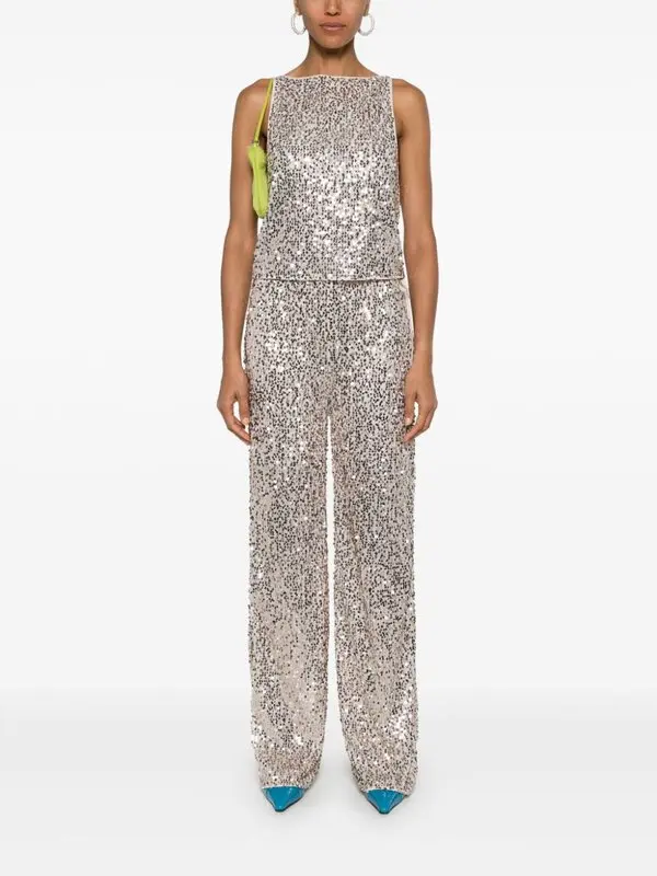 ROTATE BY BIRGER CHRISTENSEN Sequinned Mesh Tank Top