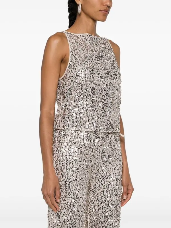 ROTATE BY BIRGER CHRISTENSEN Sequinned Mesh Tank Top