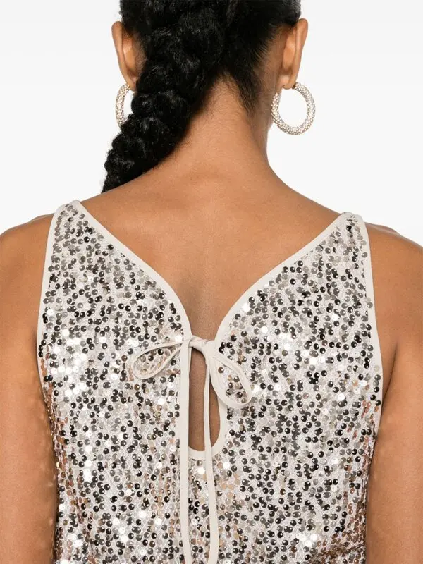 ROTATE BY BIRGER CHRISTENSEN Sequinned Mesh Tank Top