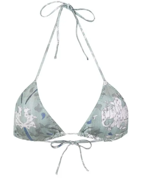 CLUBE BOSSA Chapin Graphic-print Bikini Top - Blue