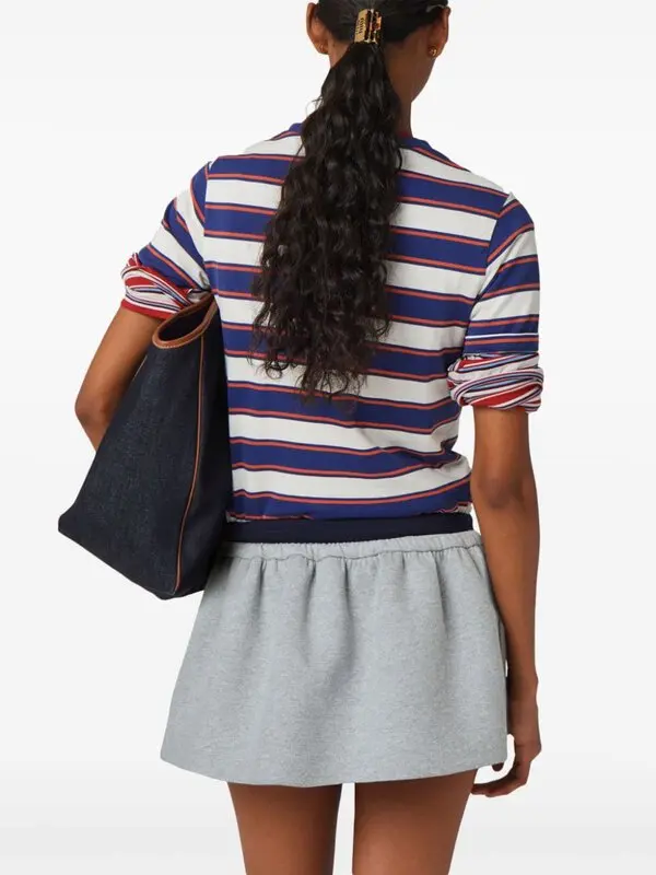 Miu Miu Striped Cotton T-shirt - Blue
