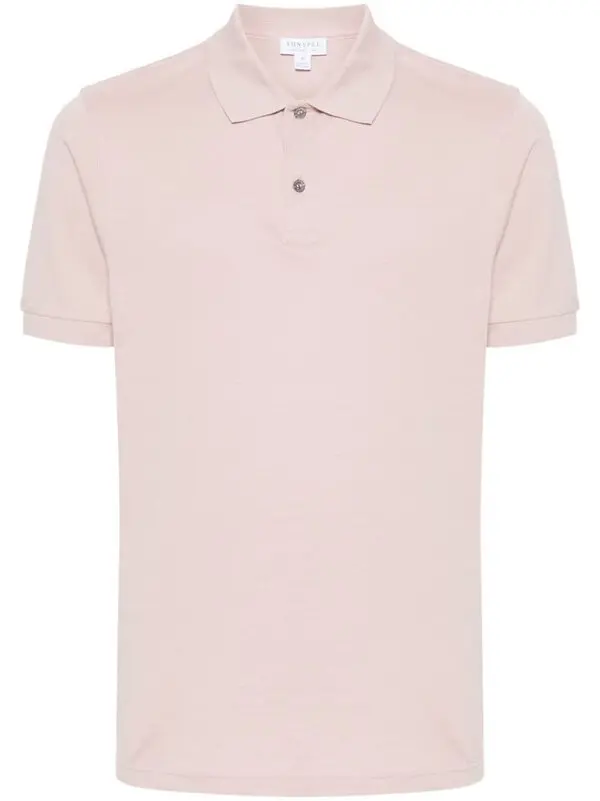 Sunspel Short-sleeve Cotton Polo Shirt - Pink