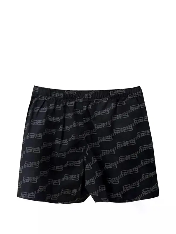Balenciaga Bb Monogram Cotton Poplin Shorts