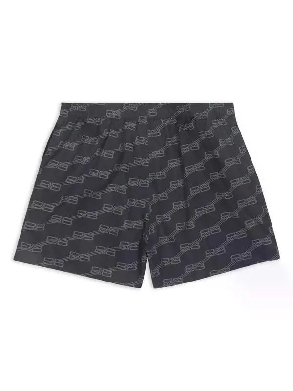 Balenciaga Bb Monogram Cotton Poplin Shorts