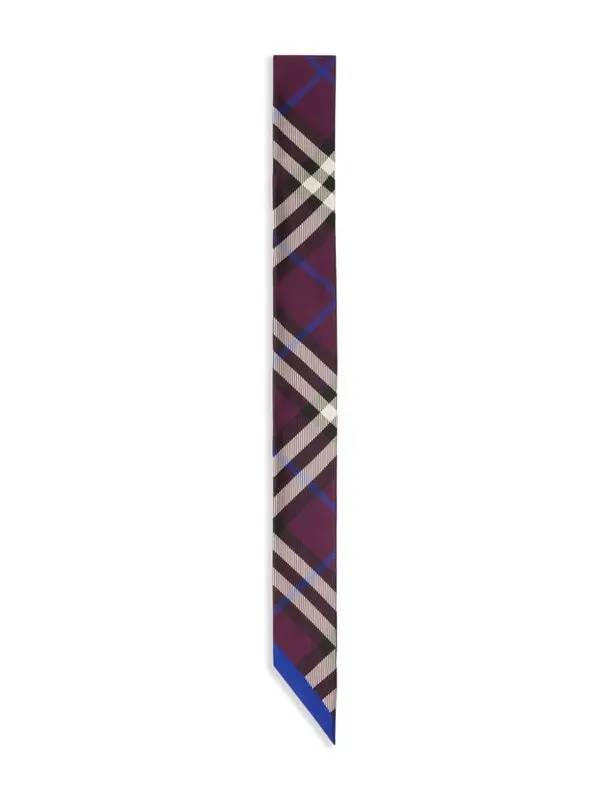 Burberry Nova Check Silk Scarf - Purple