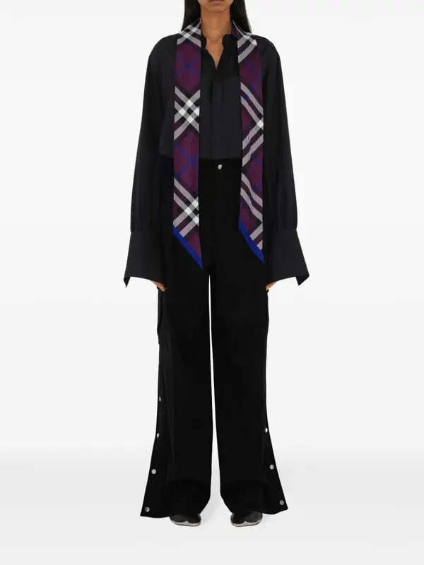 Burberry Nova Check Silk Scarf - Purple
