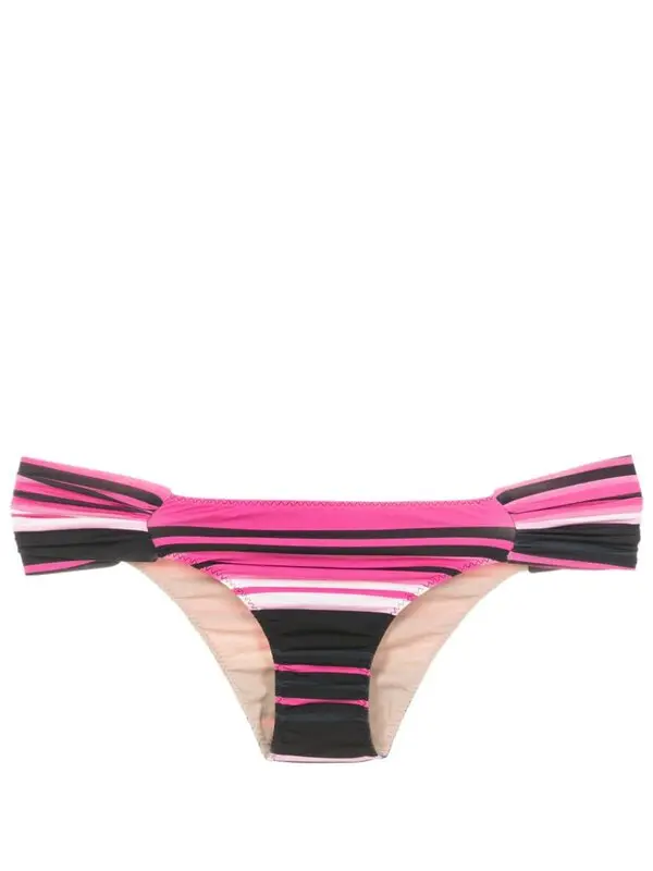 CLUBE BOSSA Ricy Stripe-print Bikini Bottoms - Multicolour