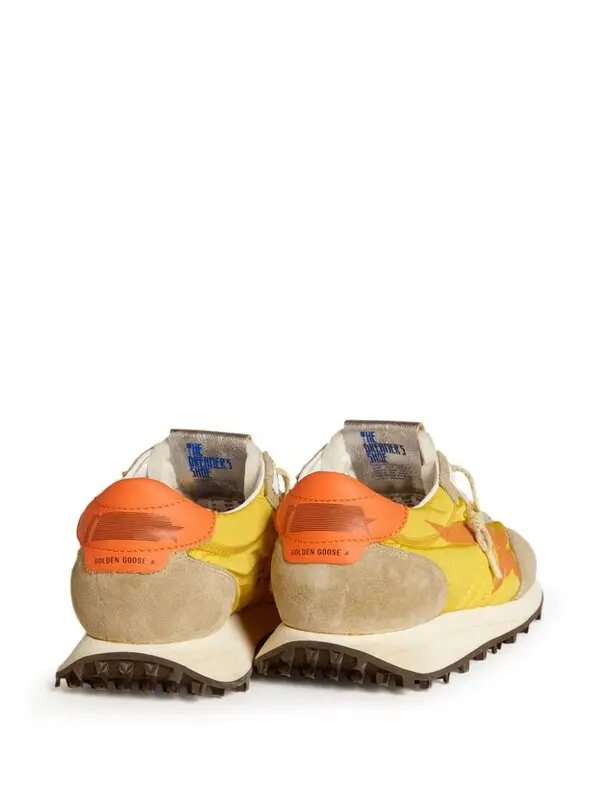 GOLDEN GOOSE Marathon Sneakers With Orange Star Detail - Yellow