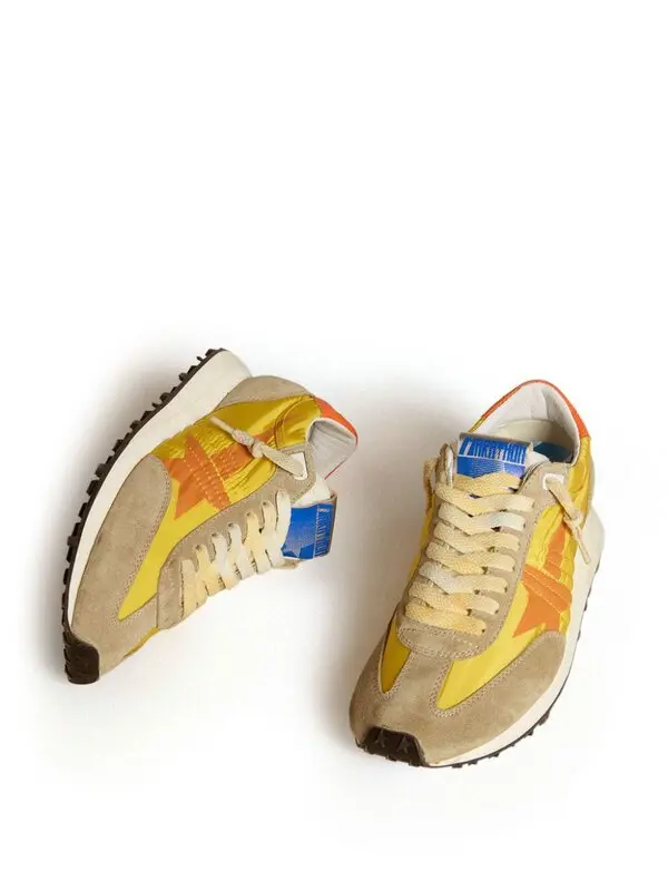 GOLDEN GOOSE Marathon Sneakers With Orange Star Detail - Yellow