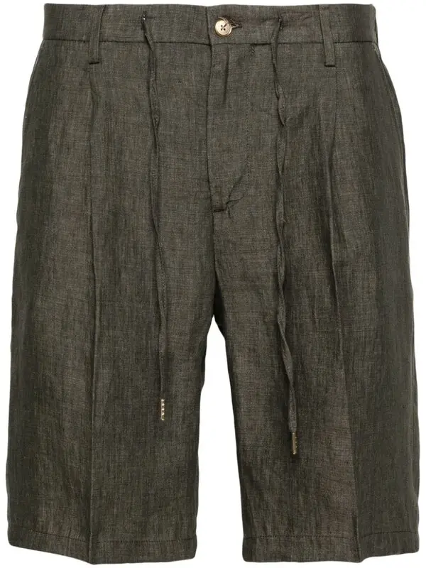 BRIGLIA 1949 Olbias Pleat-detail Linen Shorts