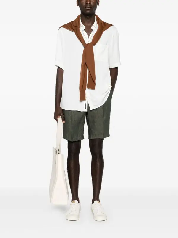 BRIGLIA 1949 Olbias Pleat-detail Linen Shorts