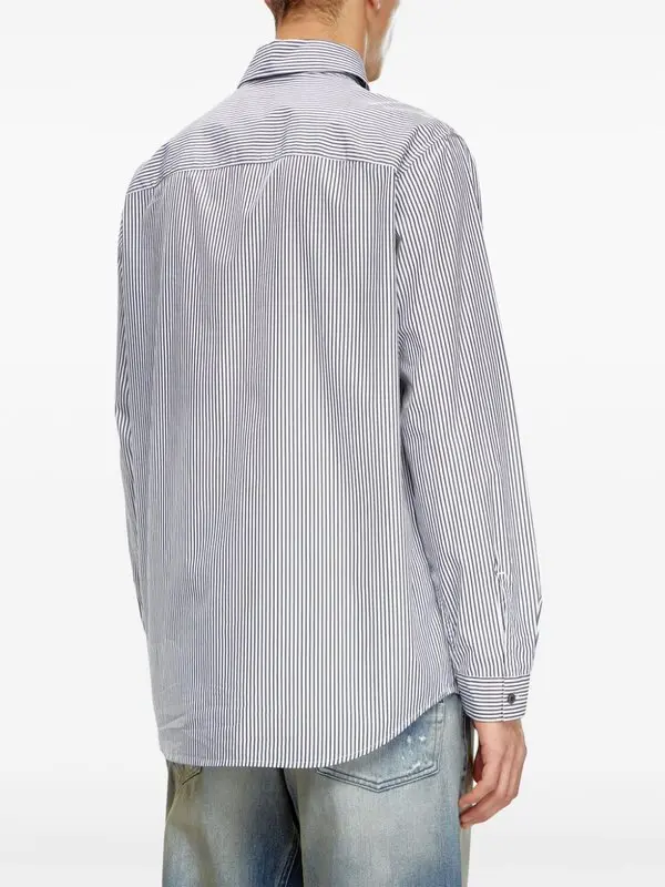 DIESEL® S-simply-e Striped Cotton Shirt - Black