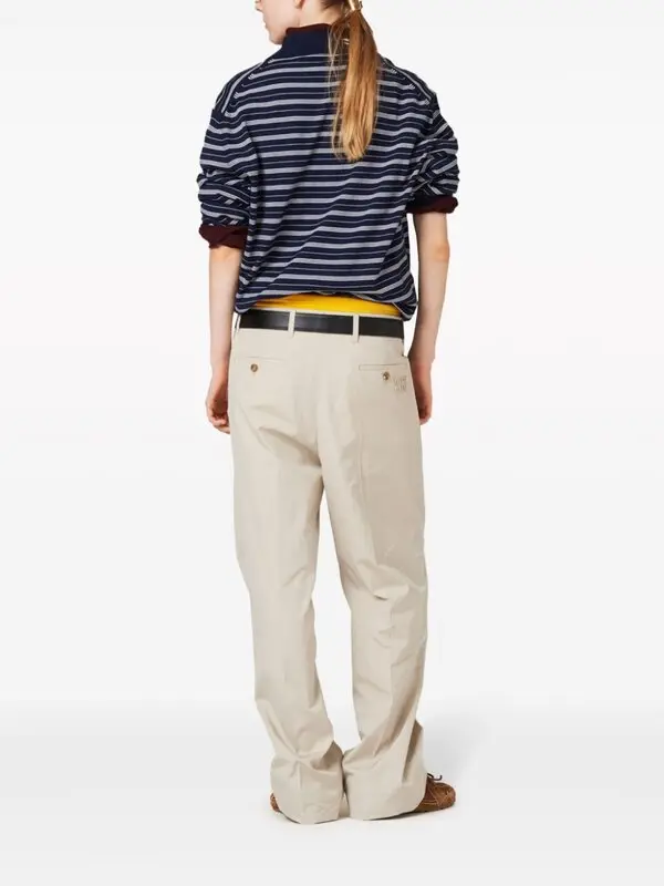 Miu Miu Logo-print Striped Polo Top